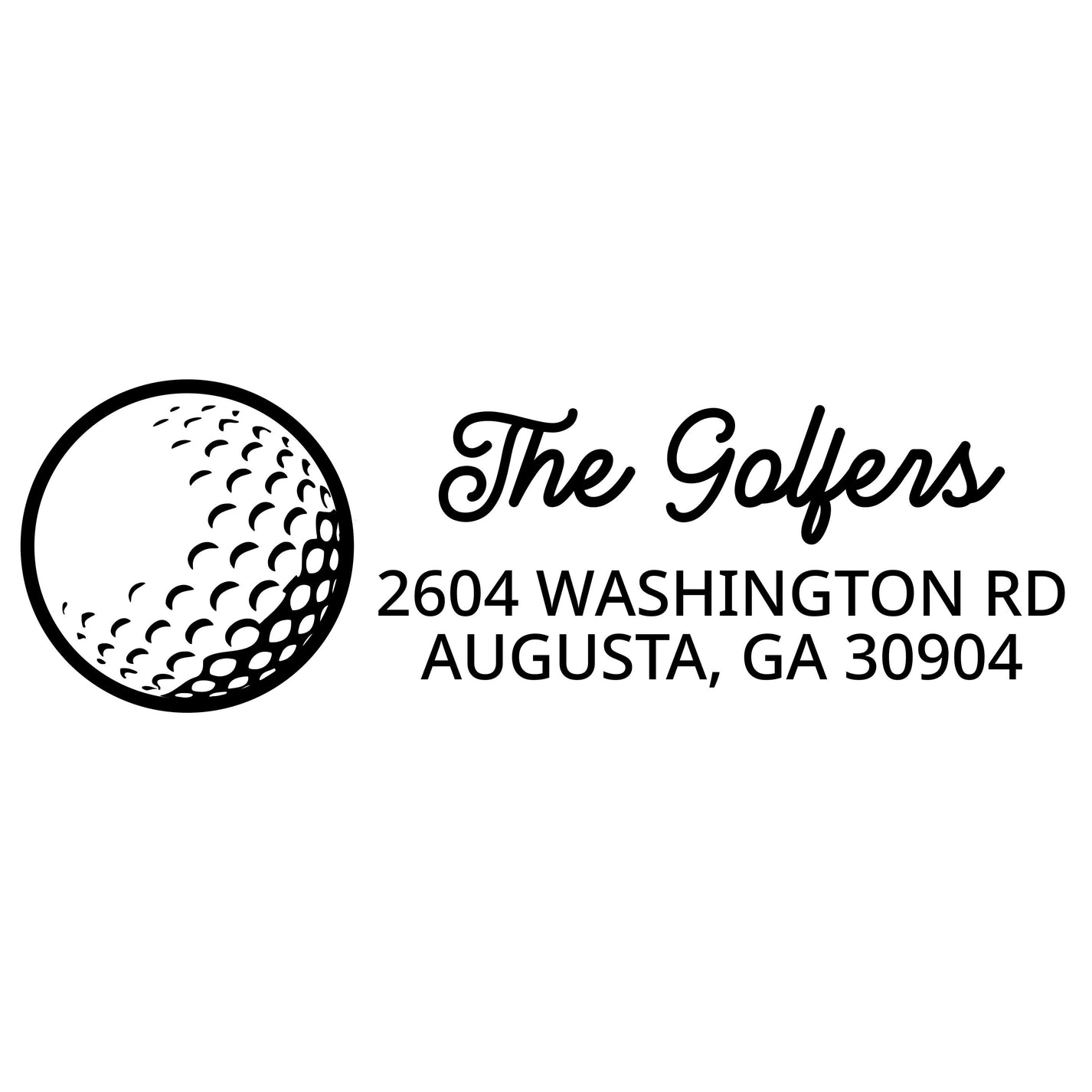 Golf Ball Address Stamp - GolfBallStamp.com